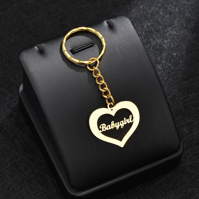 Large Heart Name Keychain – Glamorizee